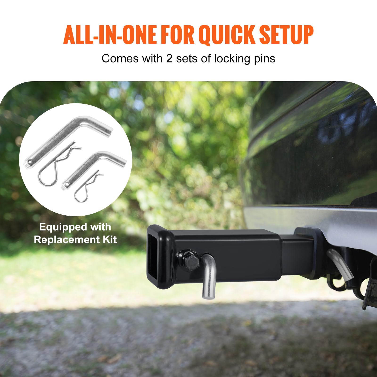 Snapklik.com : Trailer Hitch Extender, Fits For 2" Receiver Hitch ...