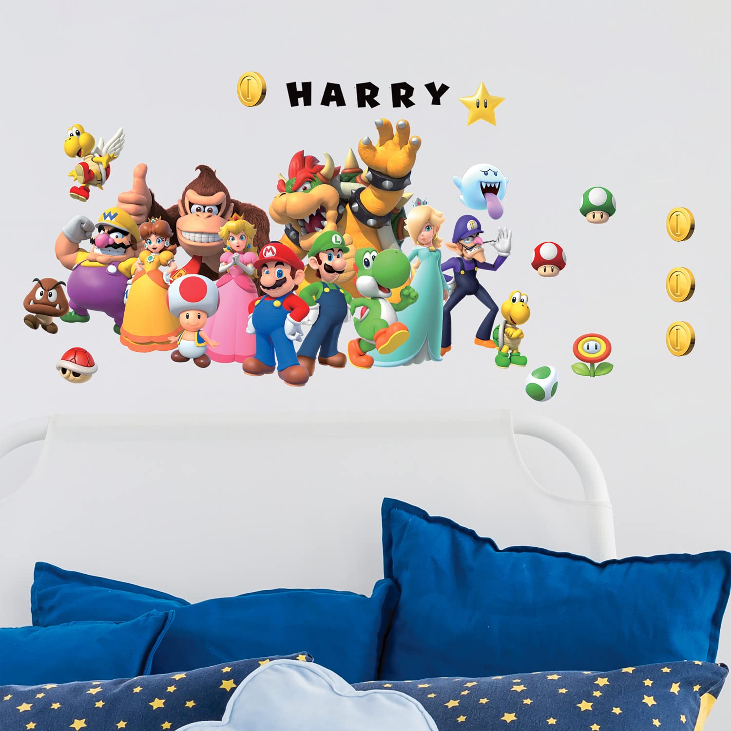 RoomMates RMK5094GM Super Mario Giant Alphabet Peel and Stick Wall ...
