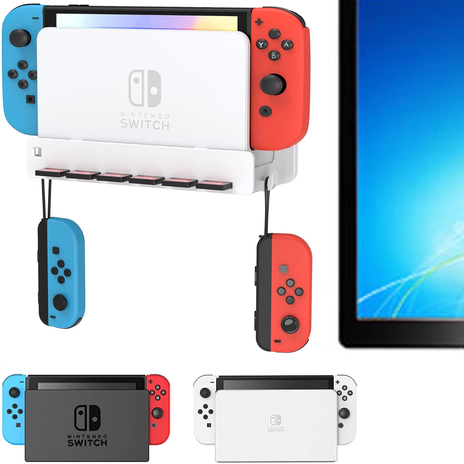 SOKUSIN Wall Mount for Nintendo Switch & Switch OLED, Wall Mount Kit ...