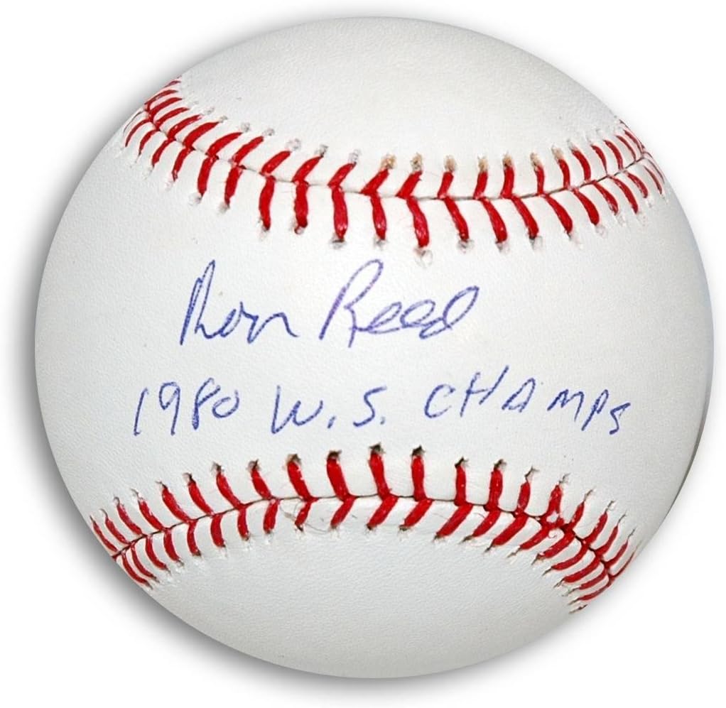 Amazon.com: Ron Reed Autographed MLB Baseball Inscribed "1980 WS Champs ...
