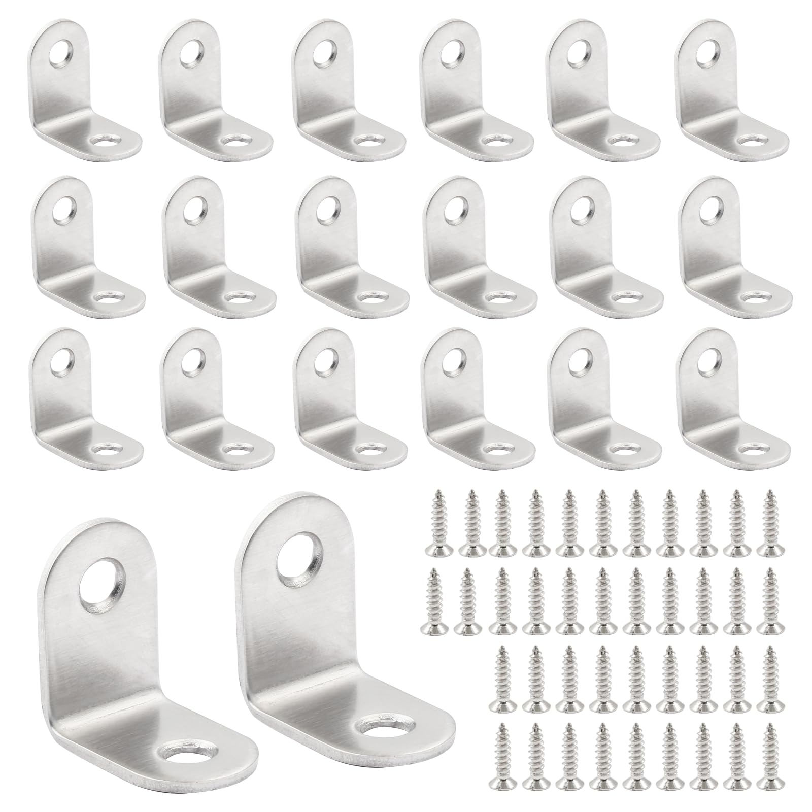 Amazon.com: Waziaqoc 20Pcs L Brackets Corner Brace, Silver 1 x 1 Inch L ...