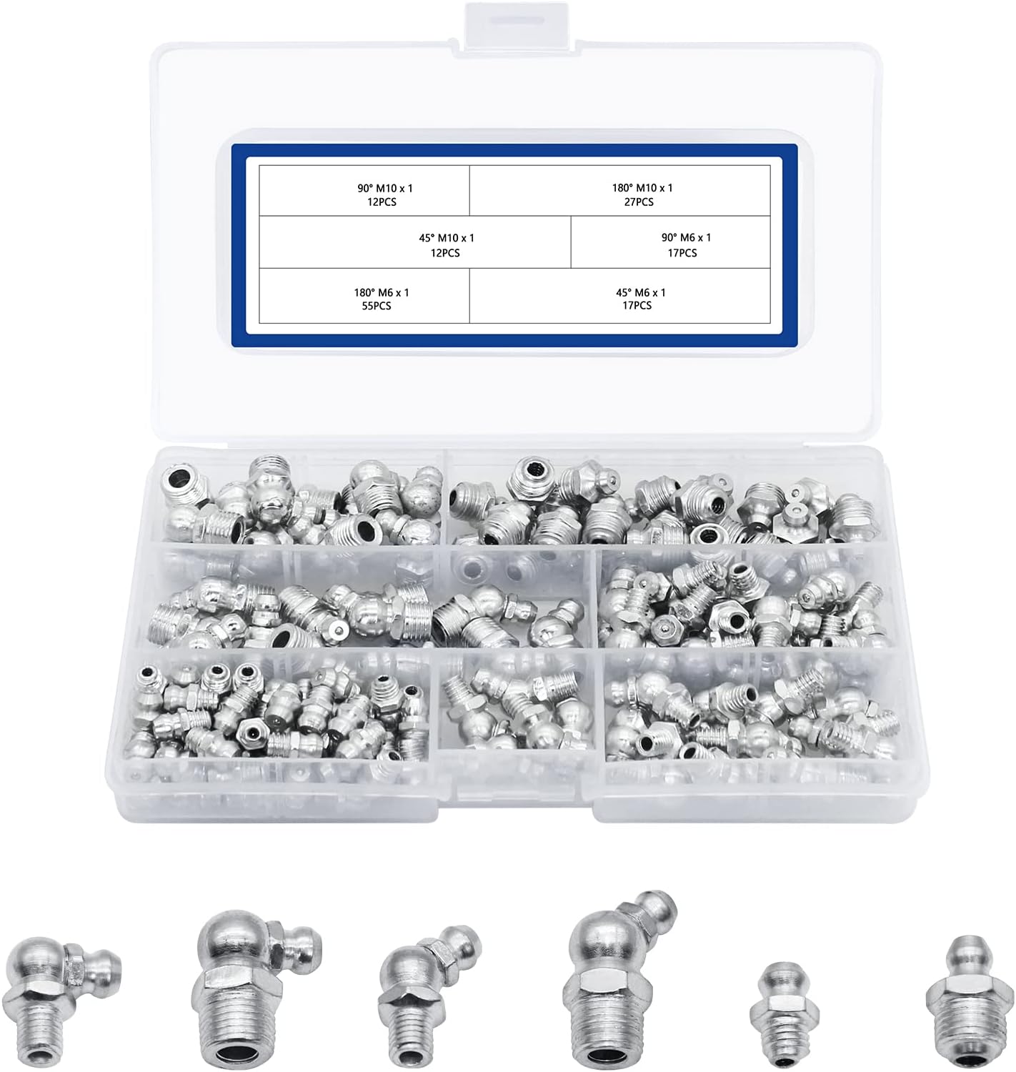 Amazon.com: WUJIAQIU Grease Fitting Assortment, 70pcs Grease Fittings ...