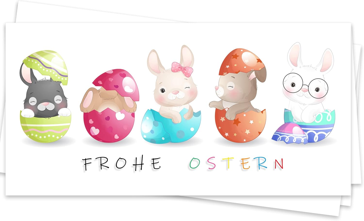Osterkarten Set 10 Stück aufklappbar Frohe Ostern Grußkarten ...
