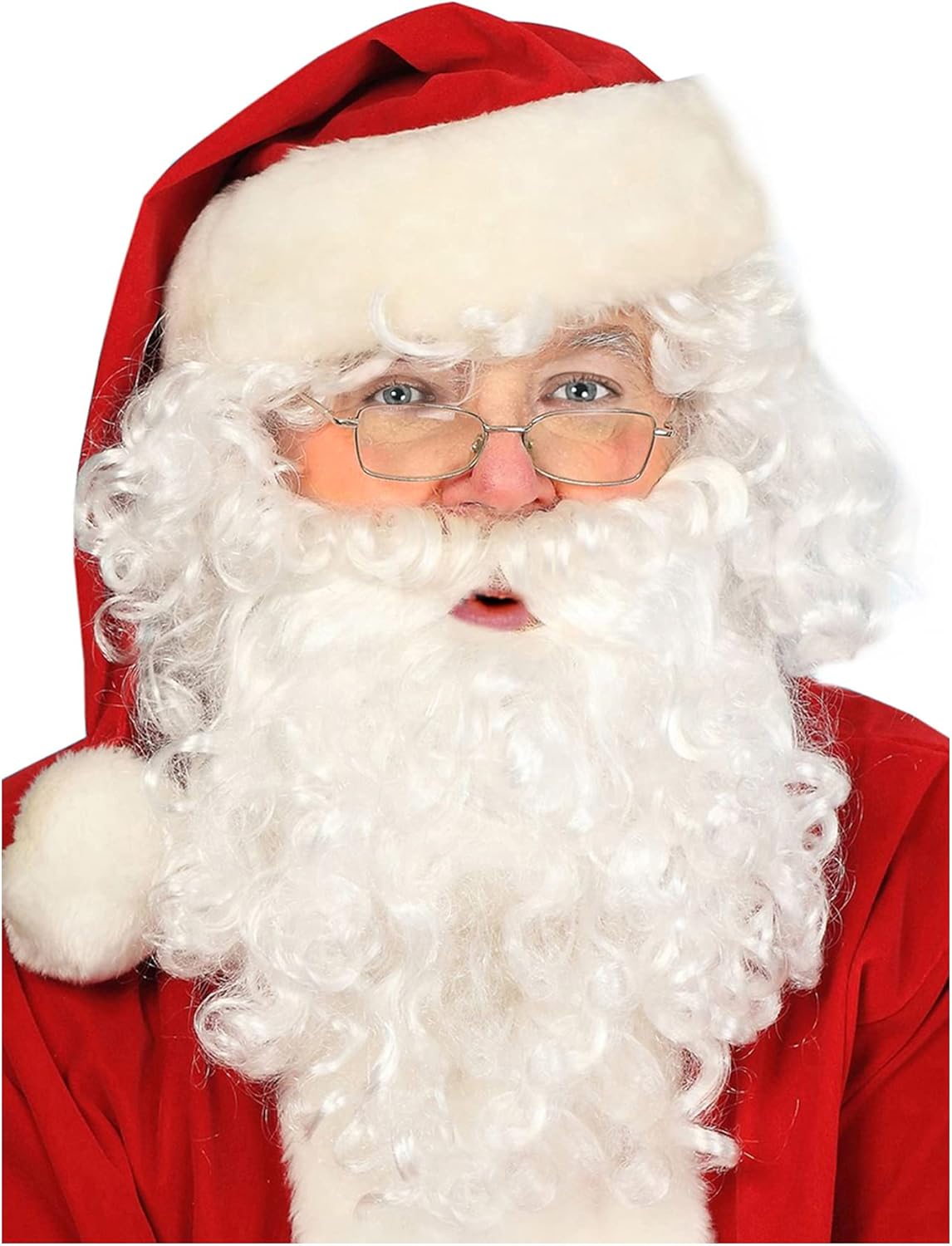 Amazon.com: Deluxe Santa Beard and Wig Set Santa Claus Beard and Wig ...