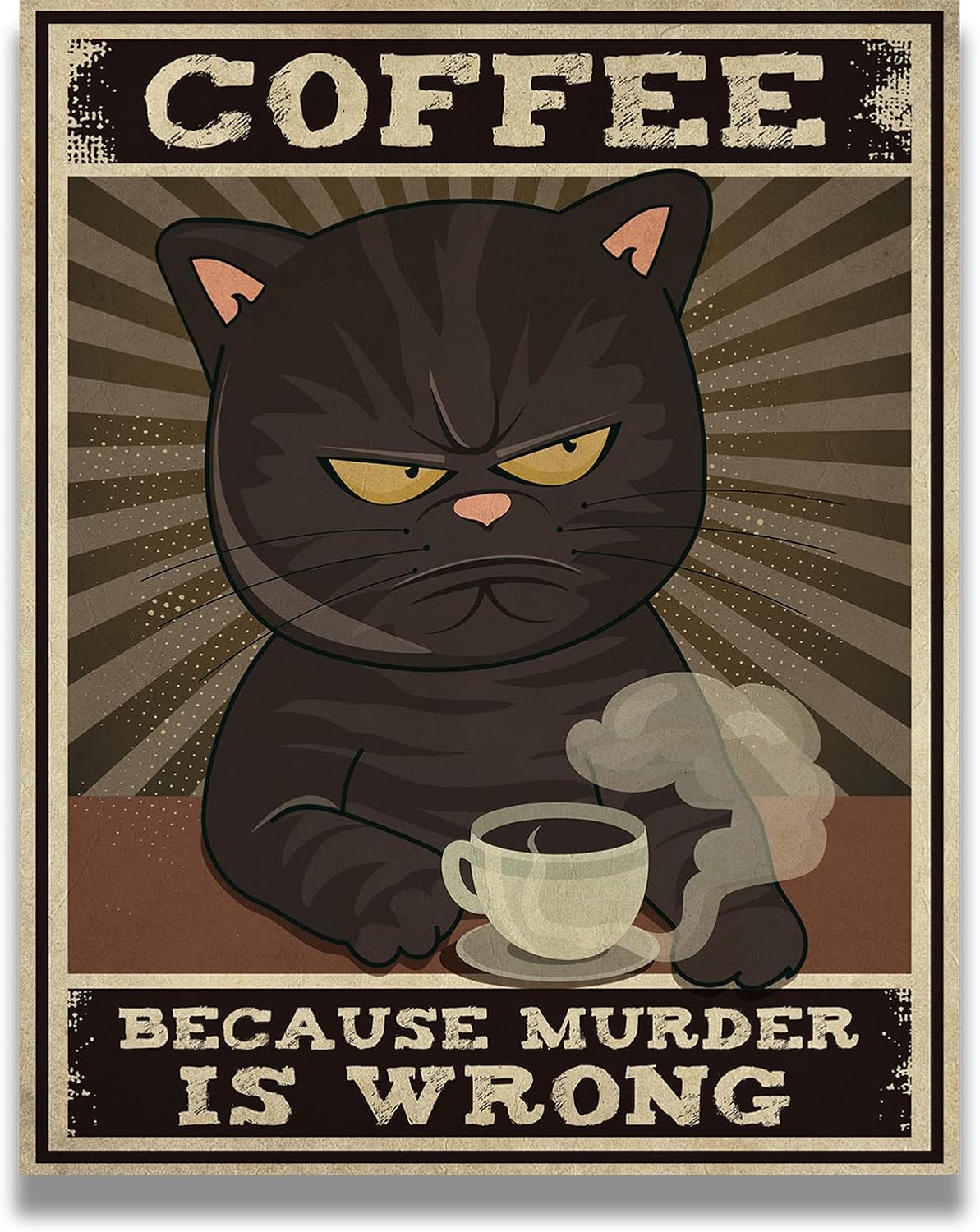 Amazon.com: Coffee Because Murder Is Wrong Room Decor - Retro Wall ...