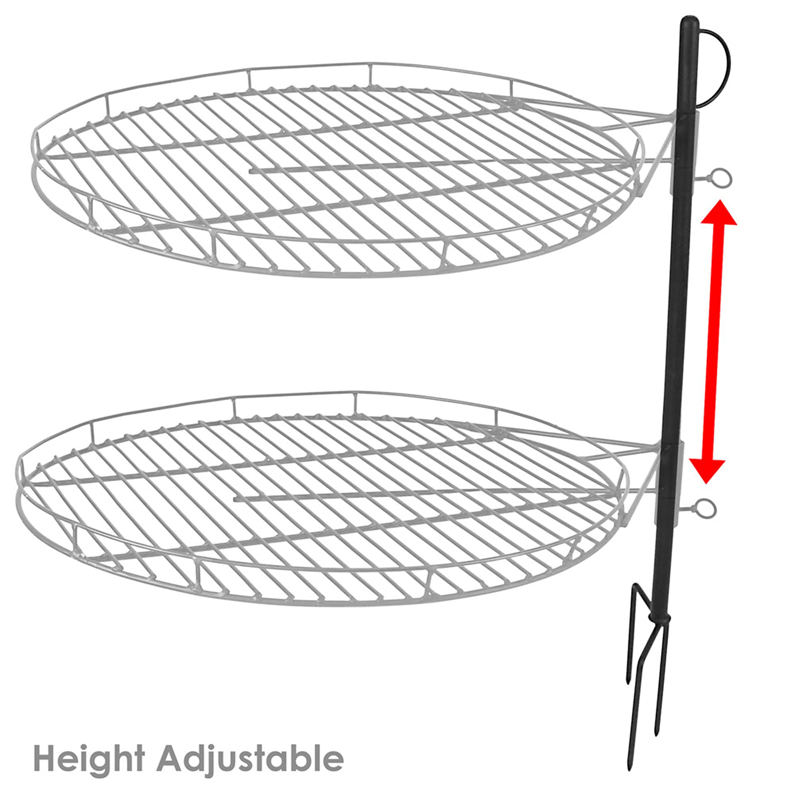 Sunnydaze Height-Adjustable Fire Pit Cooking Grate Grill - Outdoor ...