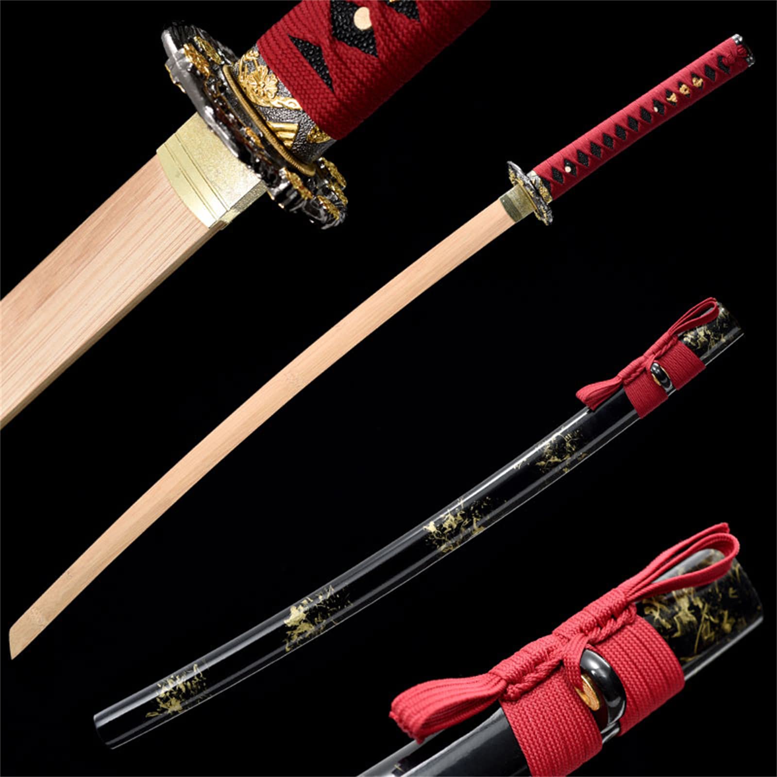 Buy GYFDC 103cm Natural Bamboo Katana,Samurai With Scabbard,Handmade ...