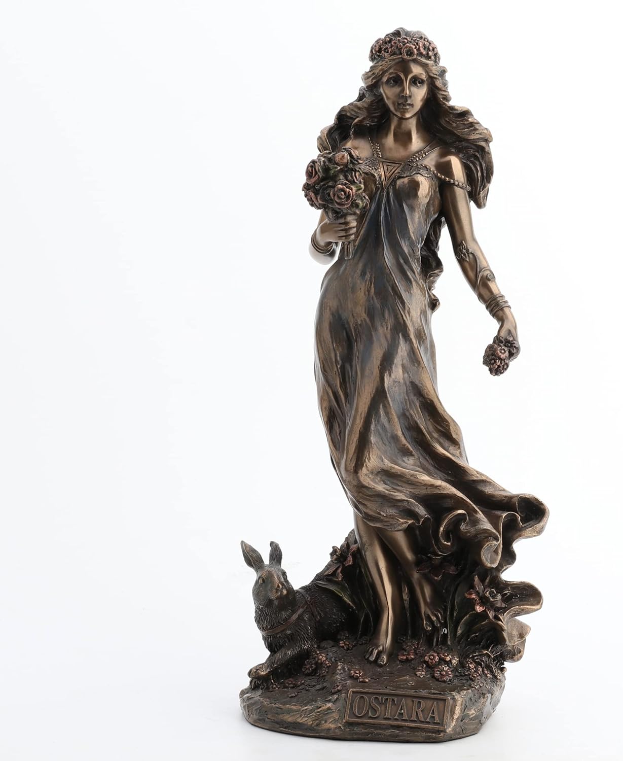 10.38 Inch Ostara - Germanic Goddess of Easter Cold Cast Bronze Statue ...
