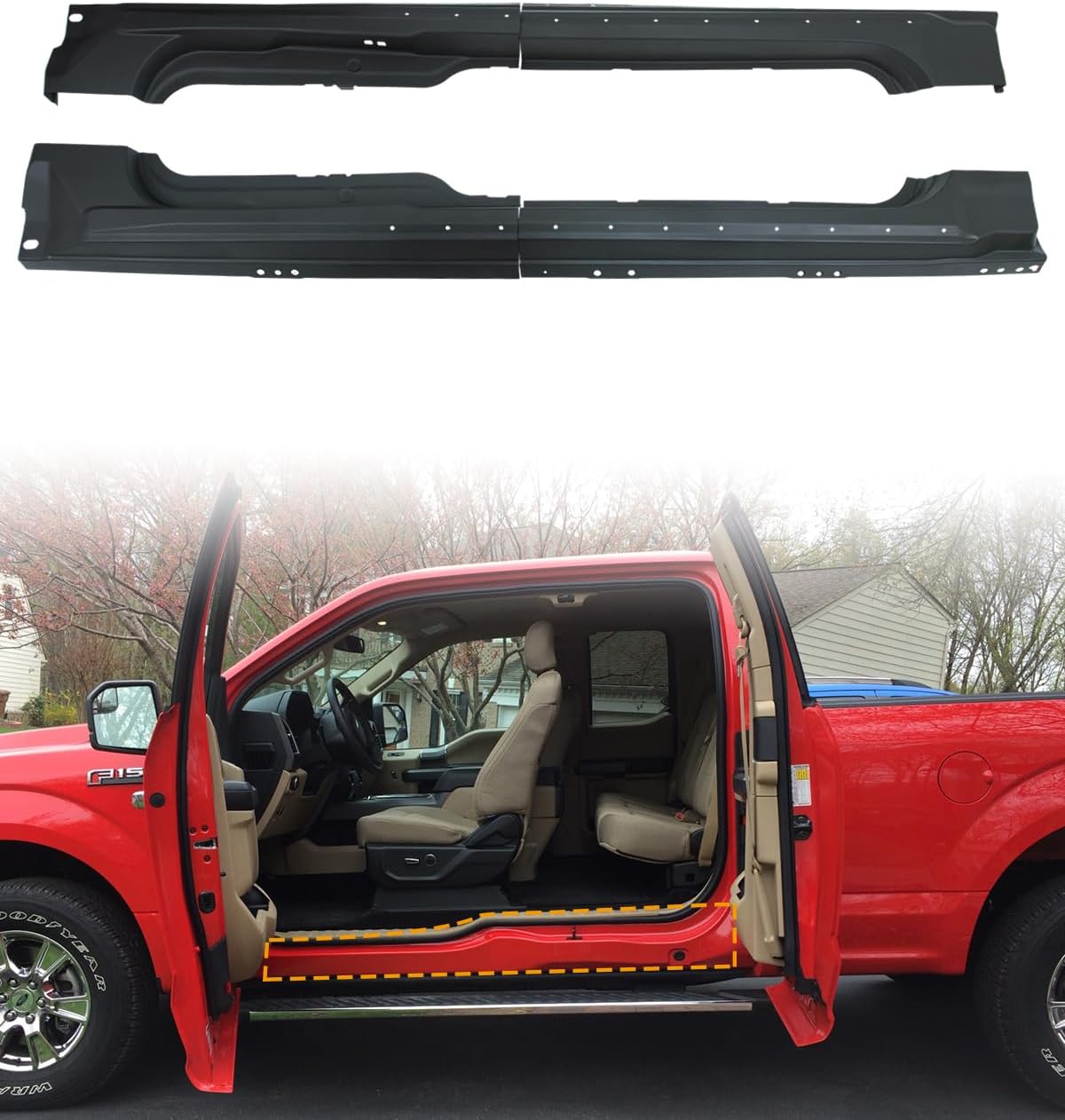 Amazon.com: Autoholic Rocker Panel Fit for 2009-2014 Ford F150 Extended ...