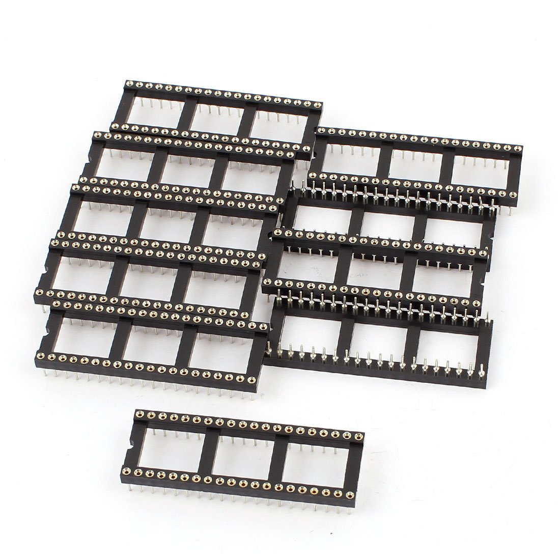 IIVVERR 10pcs 2.54mm Pitch 40Pin Double Row DIP Round IC Sockets ...