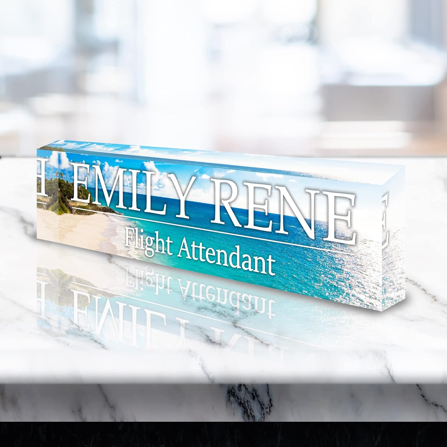 Amazon.com: VWAQ Custom Beach Theme Nameplate for Desk Decor ...