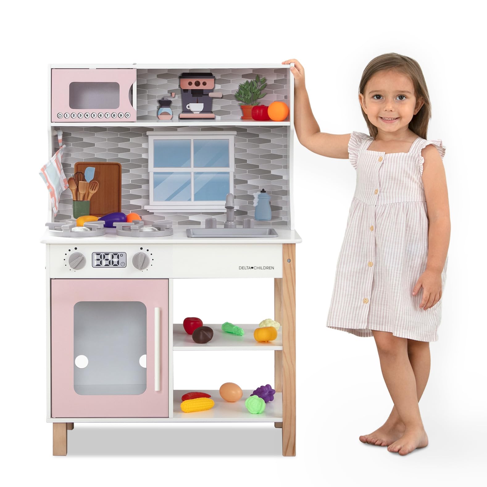 Amazon.com: Delta Children Tiny Chef Play Kitchen - Toy Kitchen Playset ...