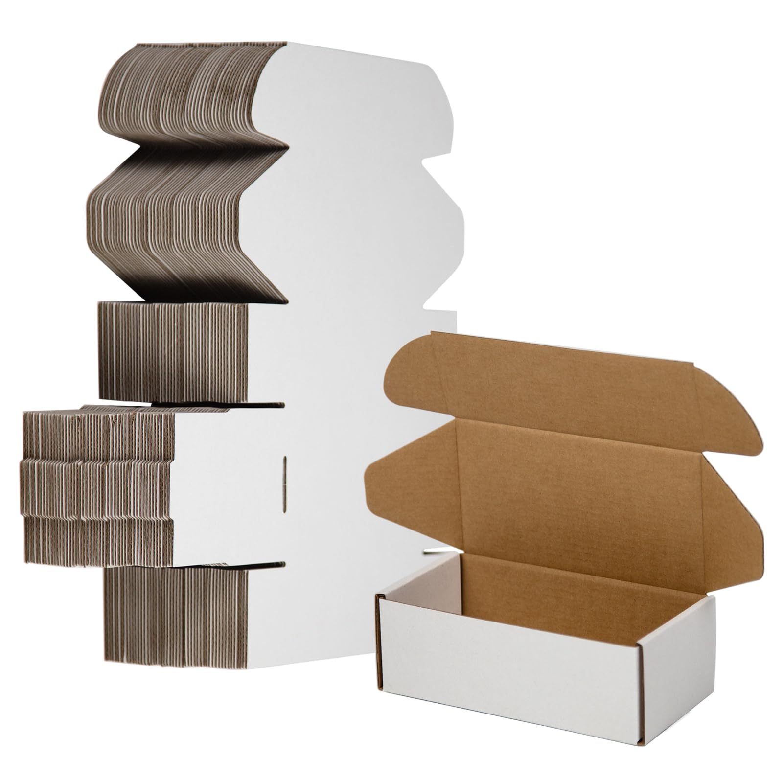 SUNLPH 50 Pack 6.5x3.2x2.2 Inches Small Shipping Boxes, White ...