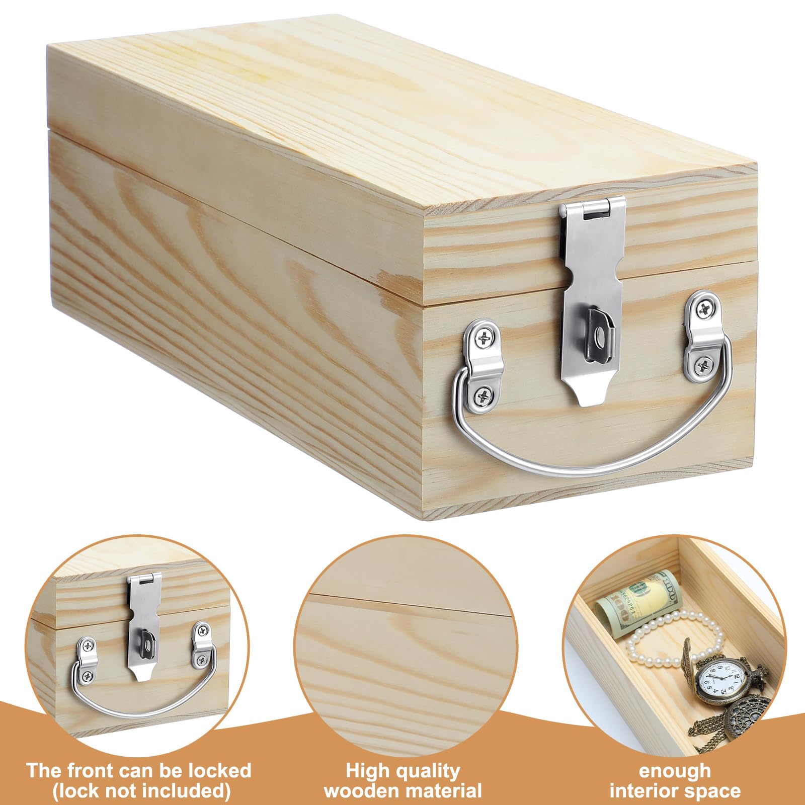 Snapklik.com : Colingmill Wooden Lockable Storage Box 12x4.75x4 ...