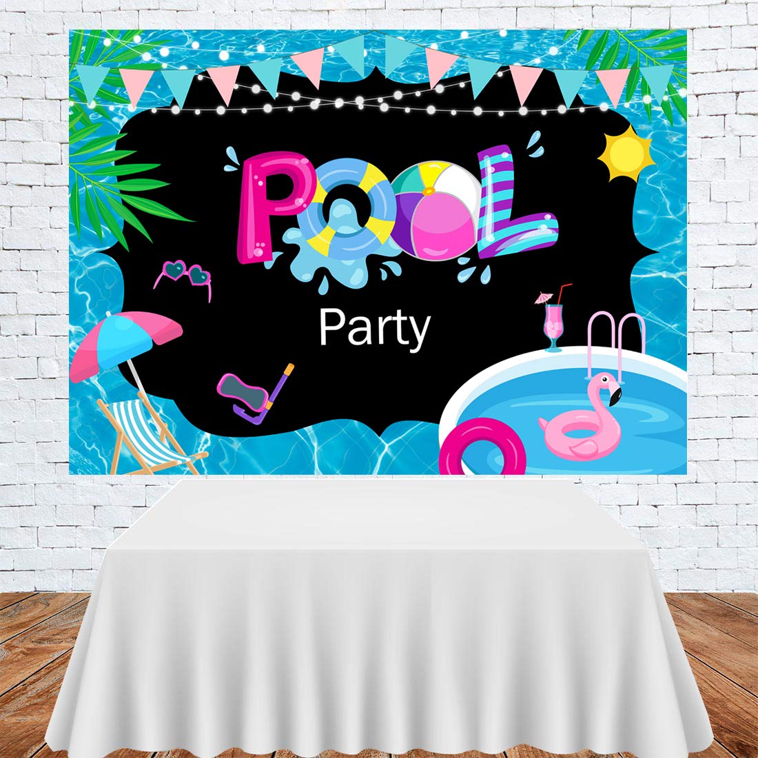 Summer Pool Party Theme Backdrop Swimming Water Wave Splash Baby Shower ...