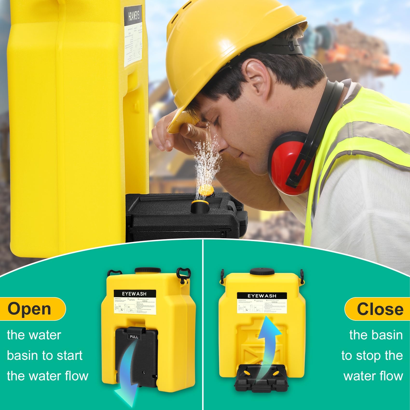 Snapklik.com : Magula 15 Gallon Portable Eye Wash Station OSHA-Approved ...