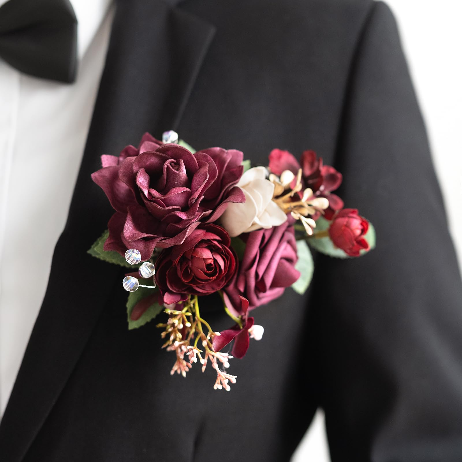 Amazon.com: Ling's Moment Single Pocket Boutonniere for Man Groom ...