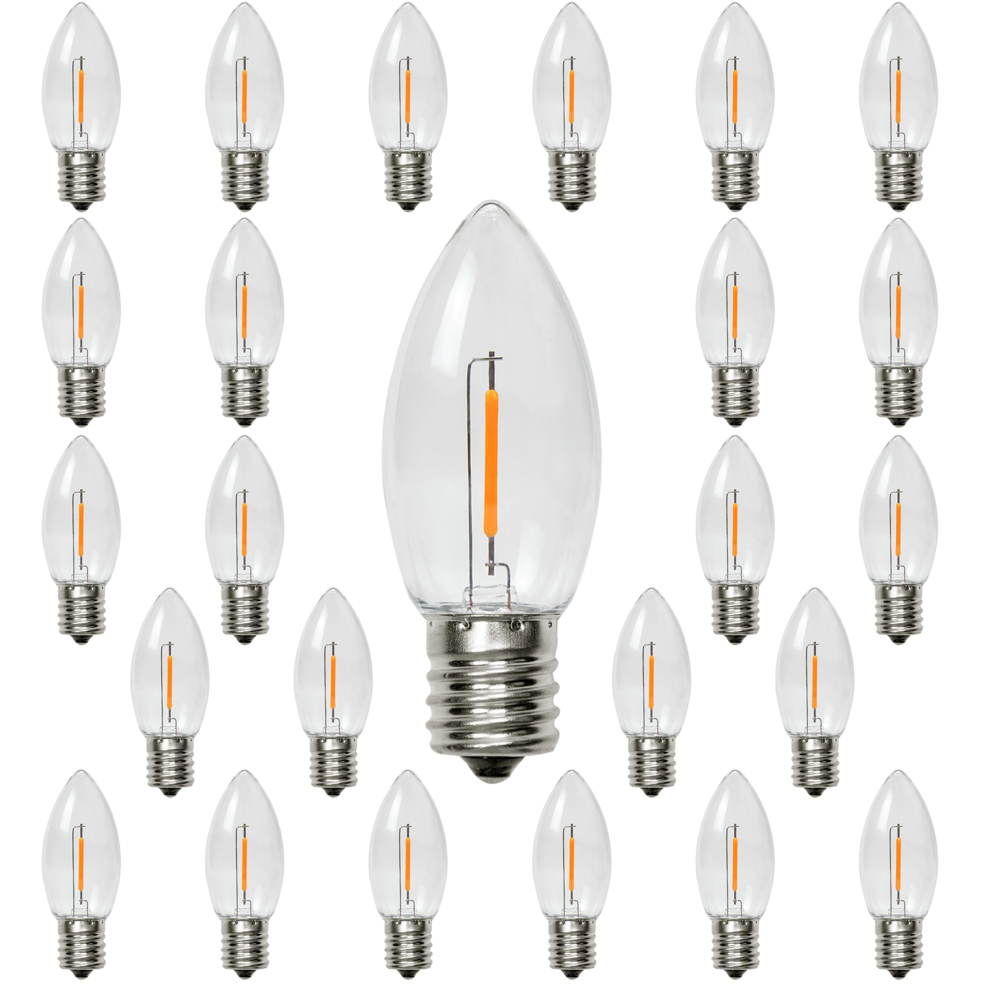 25 PACK C9 LED Christmas Light Bulb, C9 LED Replacement Bulb for ...