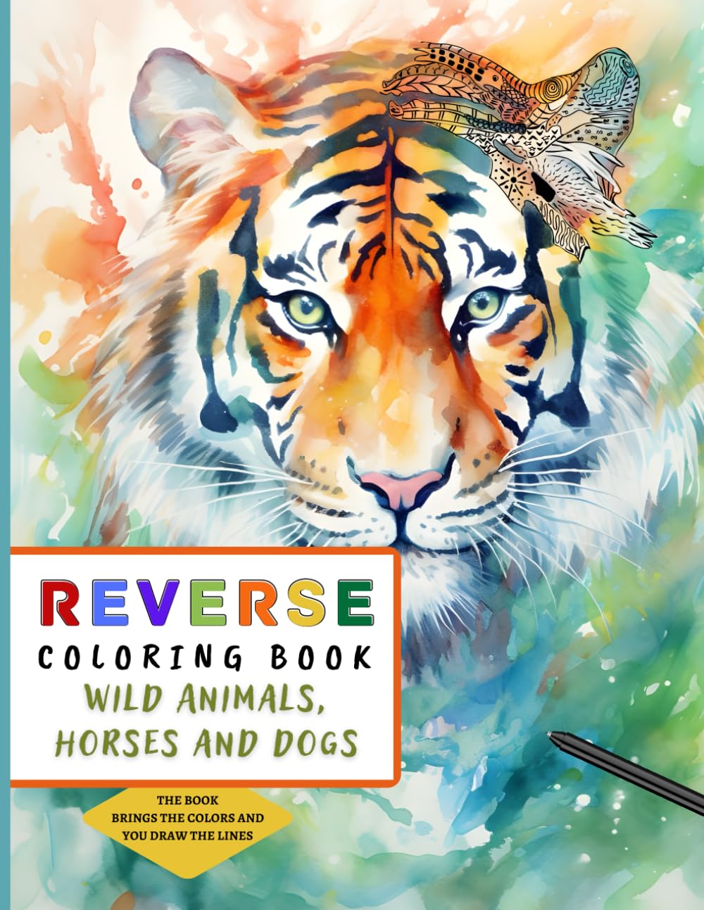 Amazon.com: ADHD Reverse Coloring Book Animals, Horses and Dogs: With ...