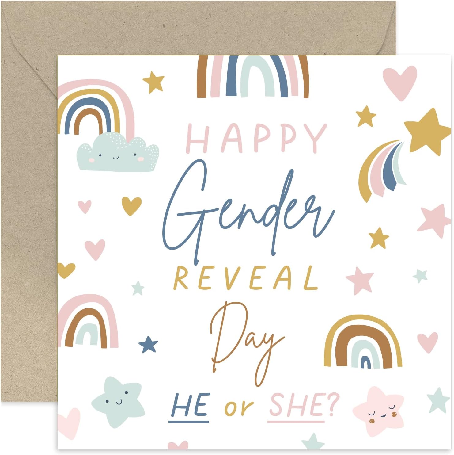 Old English Co. Gender Reveal Card - 'Happy Gender Reveal Day ...