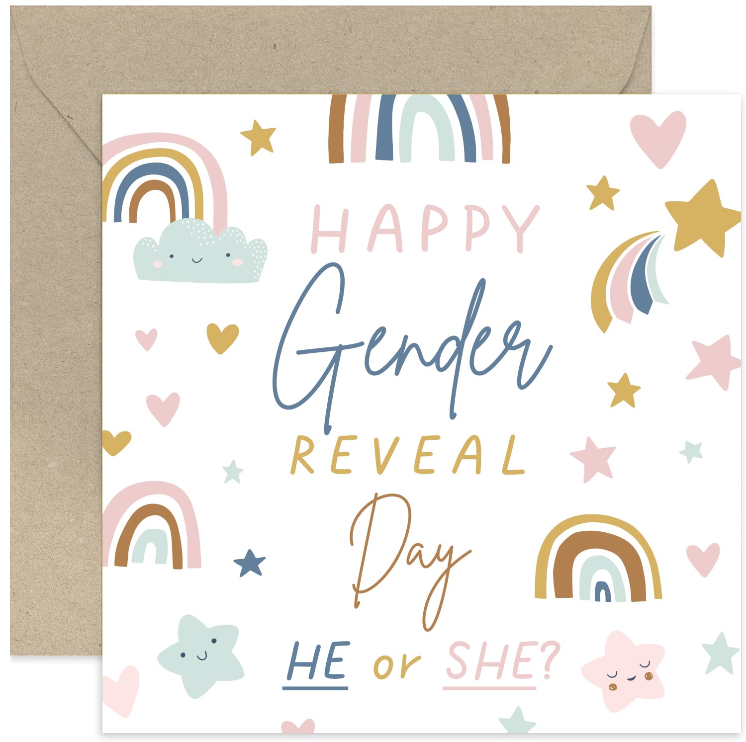 Old English Co. Gender Reveal Card - 'Happy Gender Reveal Day ...