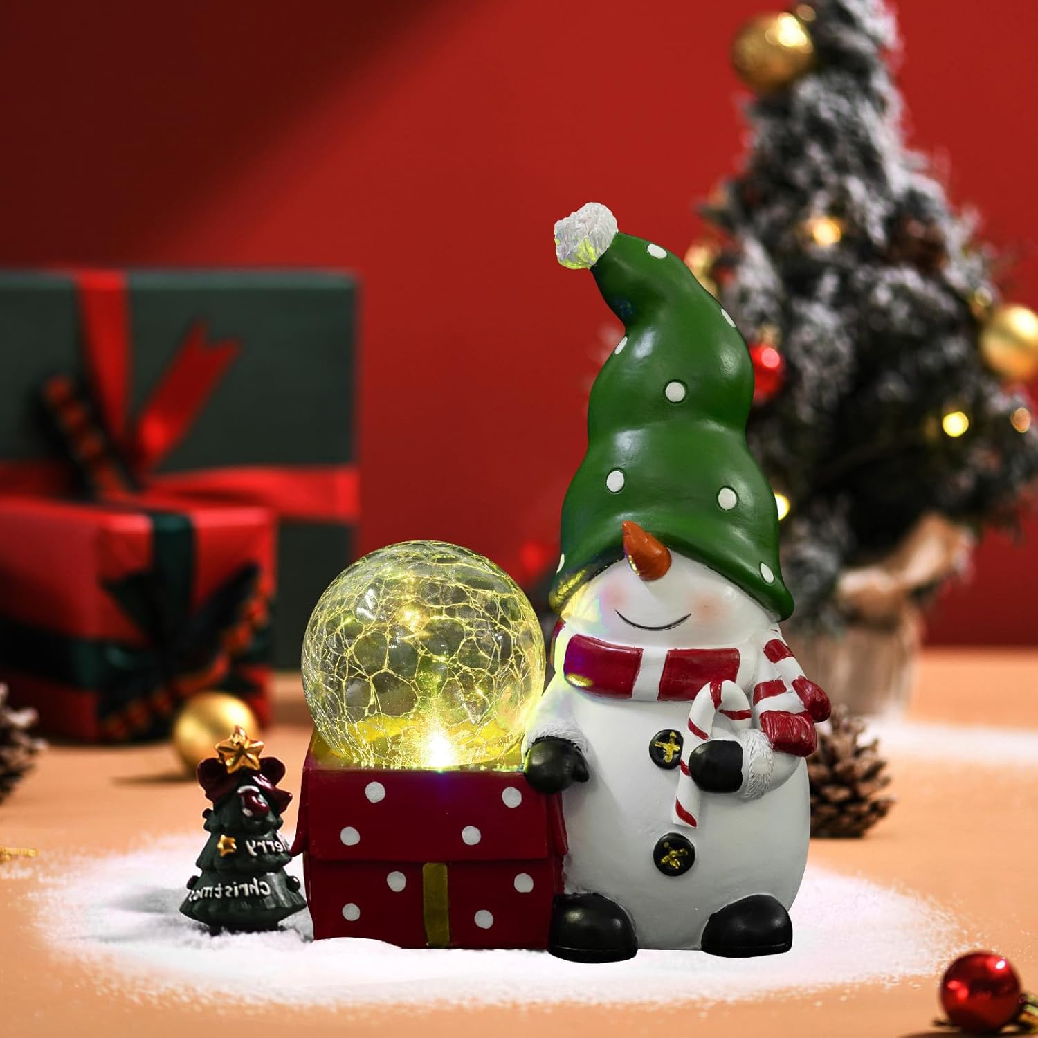 Amazon.com: MOCLOGOS Christmas Lighted Snowman Figurine Decorations ...