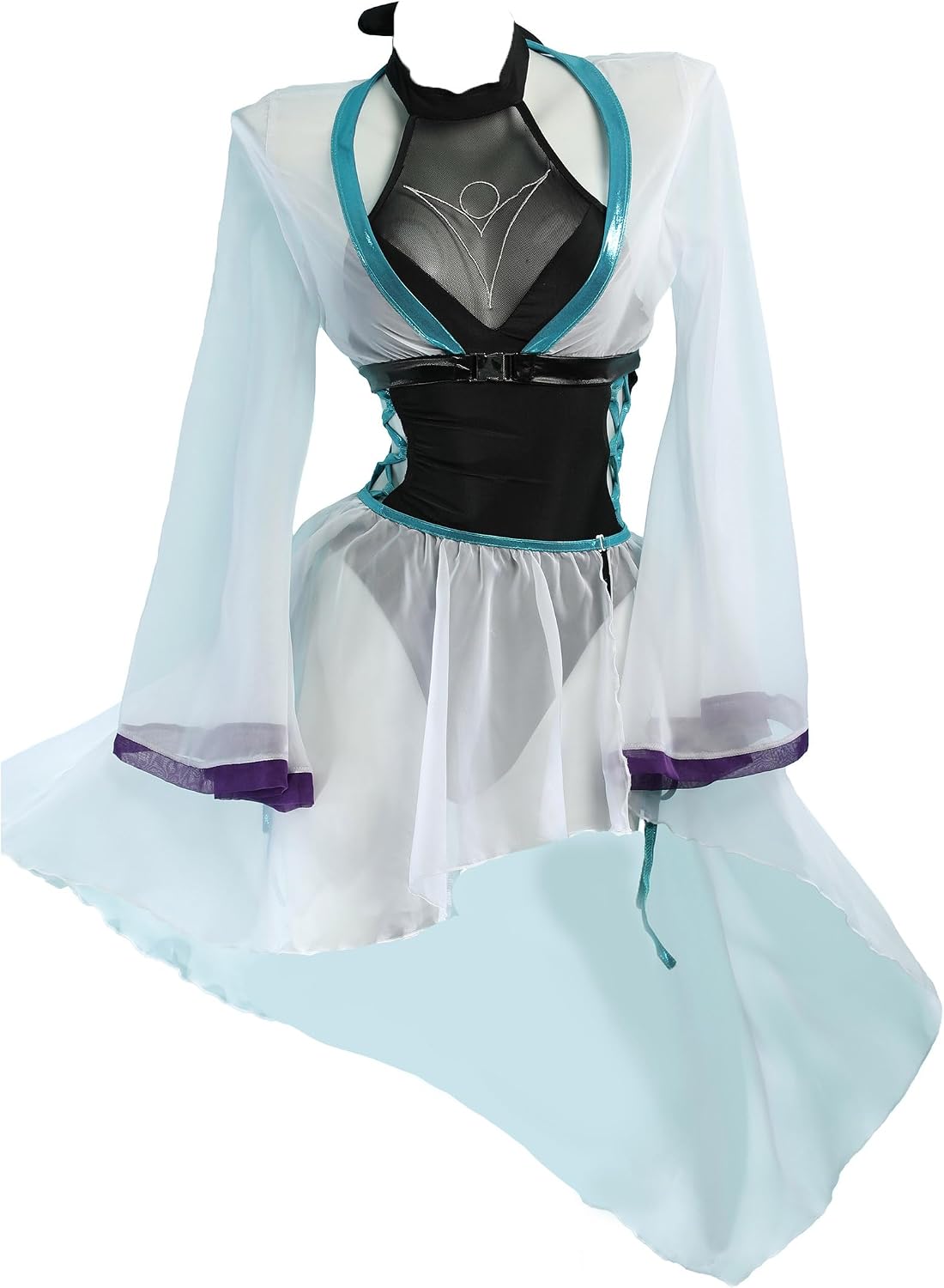 Amazon.com: haikyuu Women Sage Cosplay One Piece Swimsuit with Chiffon ...