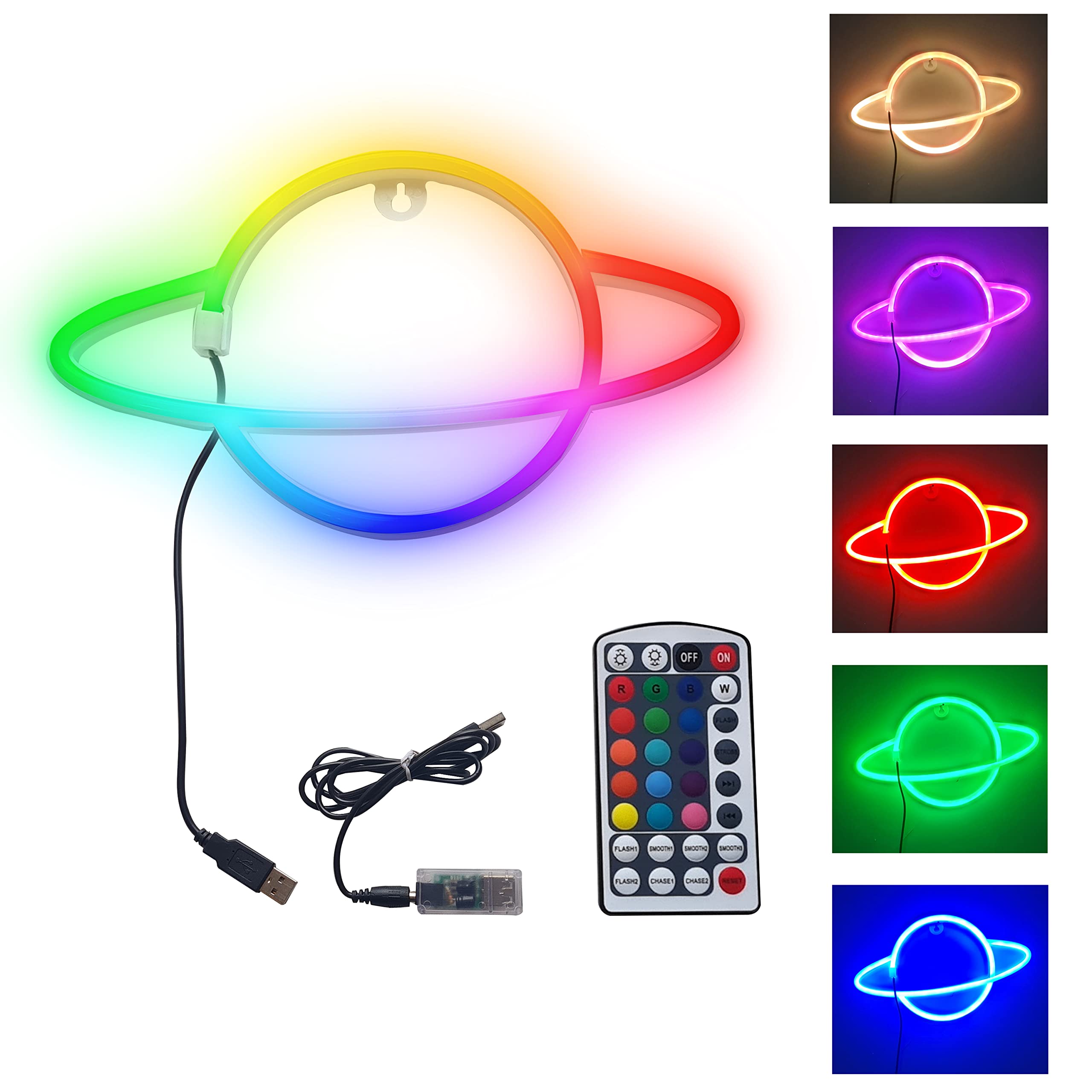 Neon Sign Rgb Planet With Control Light Usb Charging Battery ...