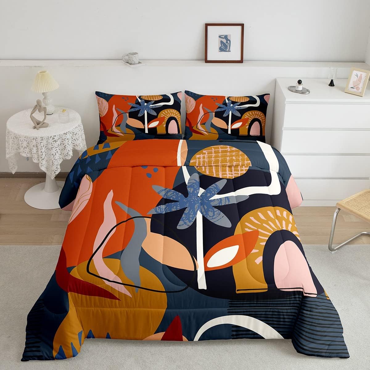 Amazon.com: Minimalist Bedding Set Mid Century Minimalism Quilt ...