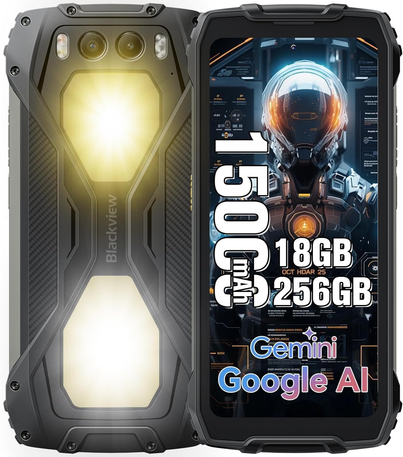 Blackview BV7300 Outdoor Handy Android 14, 15000mAh/45W, 18GB+256GB, 6. ...