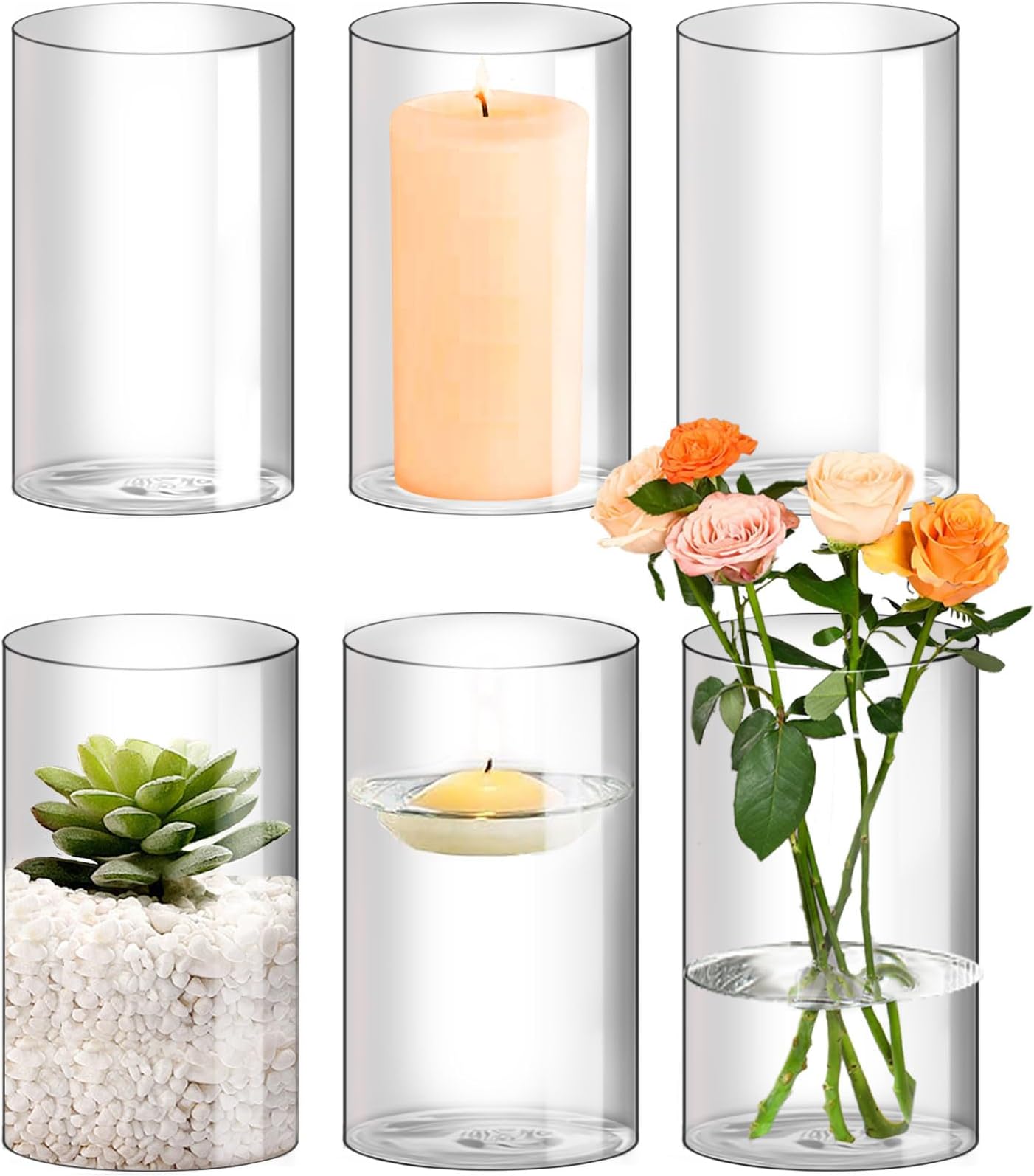 Amazon.com: Hallops Glass Candle Holders - Votive Candle Holders ...