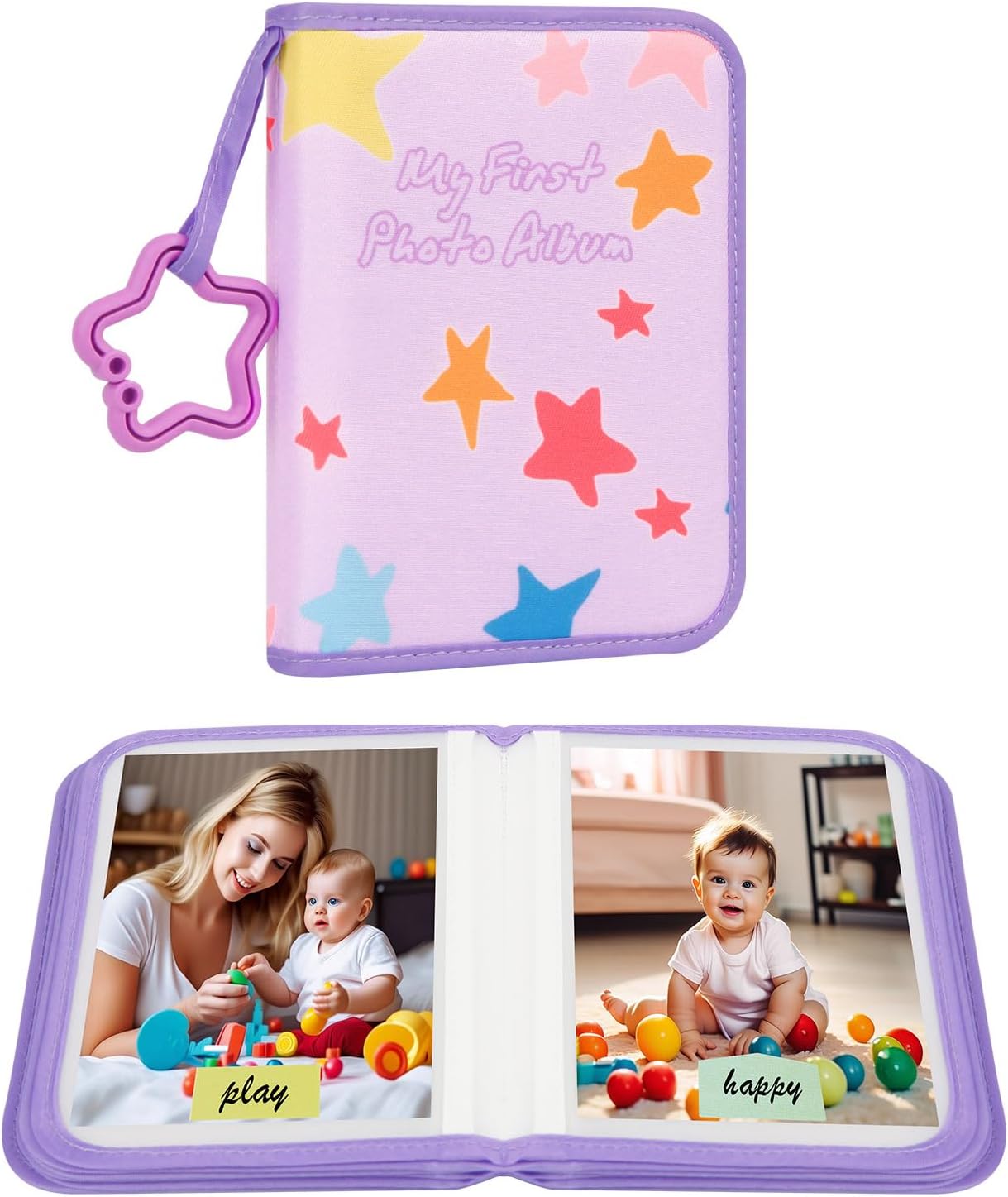 Amazon.com: Baby's My First Photo Album for Baby Holds 21 4x6 Photos ...
