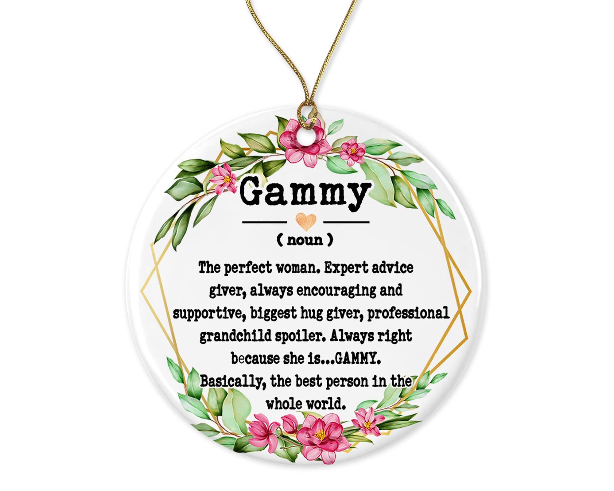Amazon.com: WolfeDesignPDD Gammy Noun Ornament - Christmas Ornament for ...