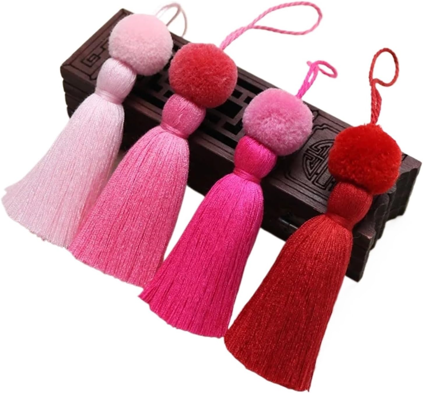 Amazon.com: red Tassels 60/100pcs Colorful Plush Ball Head Tassel ...