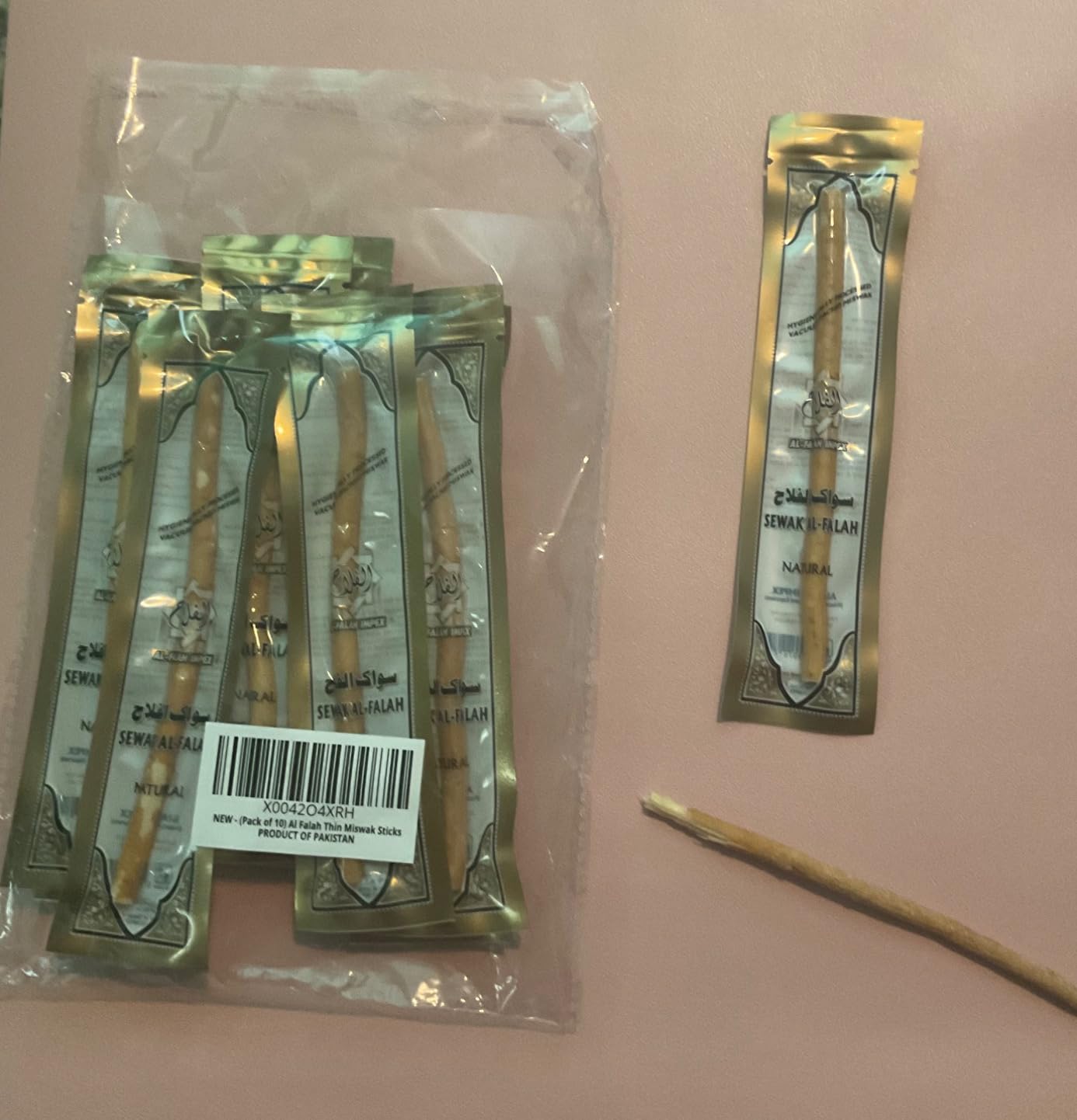 Amazon.com : Zenia Sewak Al-Falah Natural Miswak Toothbrush (Extra Thin ...