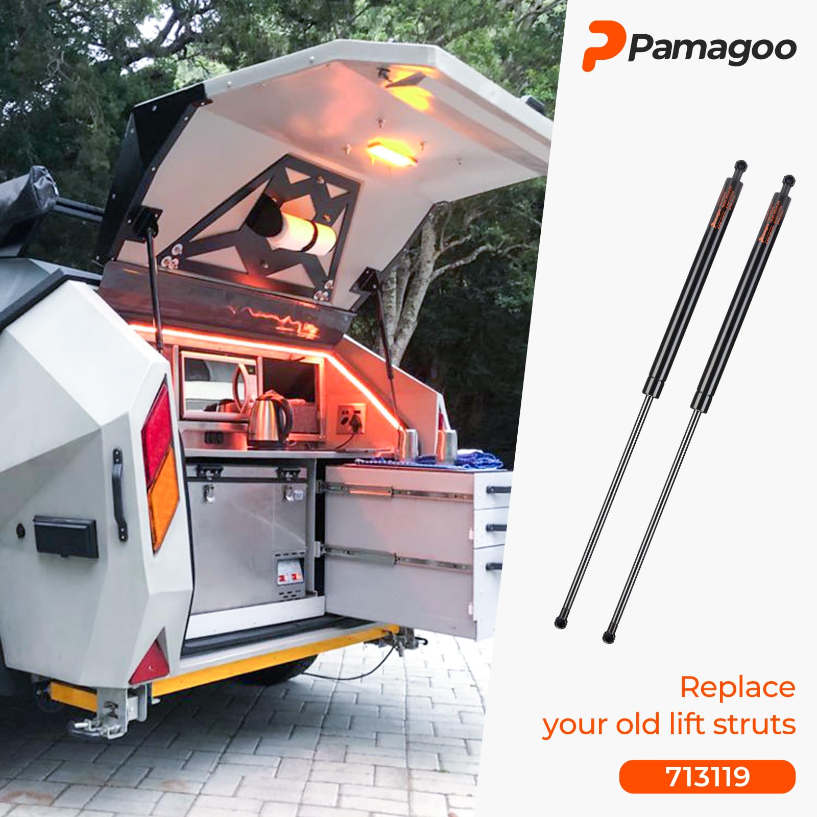 Snapklik.com : 713119 26 Inch 80 Lbs Gas Struts, 27 Gas Spring Prop For ...