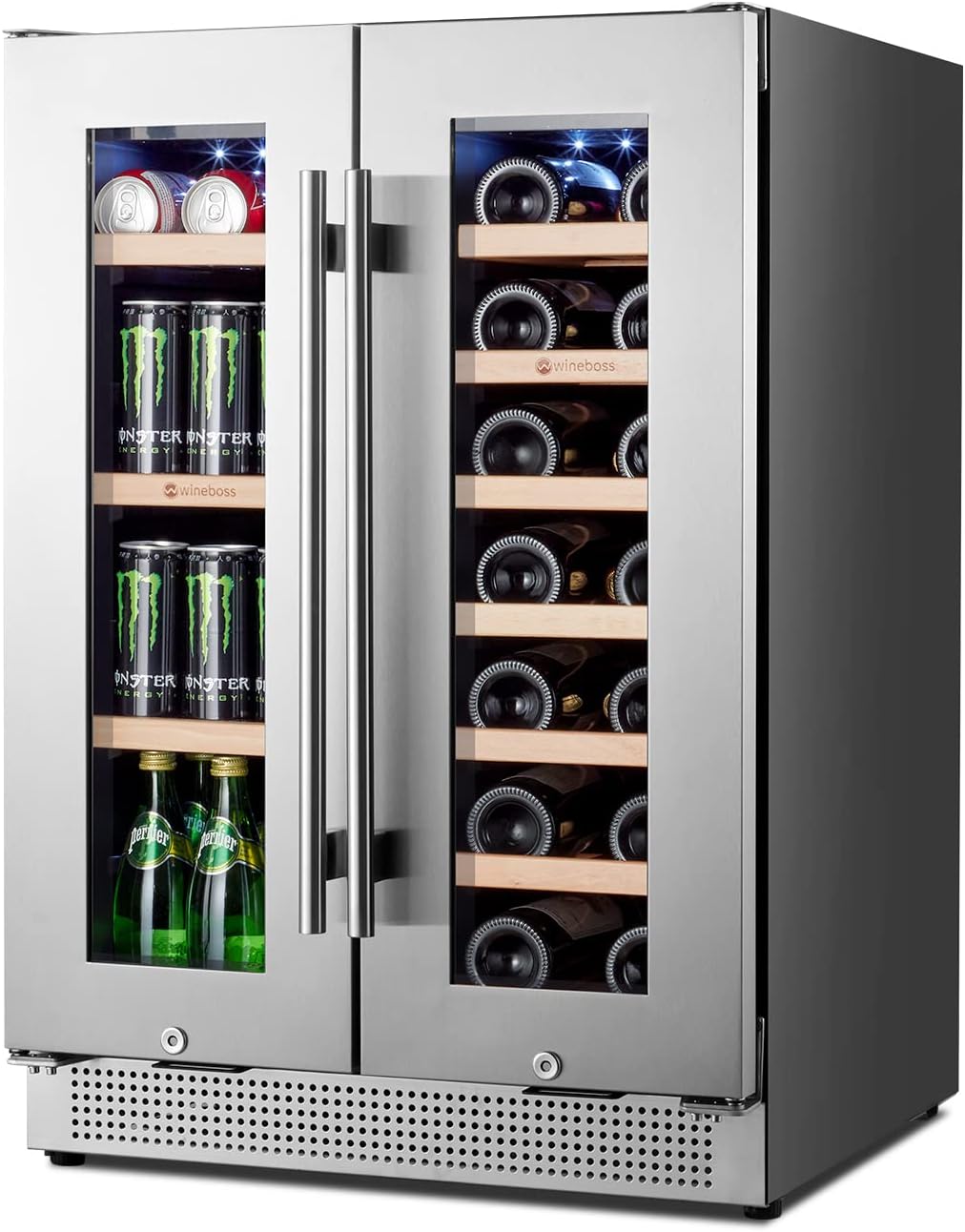 Amazon.com: WINEBOSS 24 inch Wine and Beverage Refrigerator Dual Zone ...