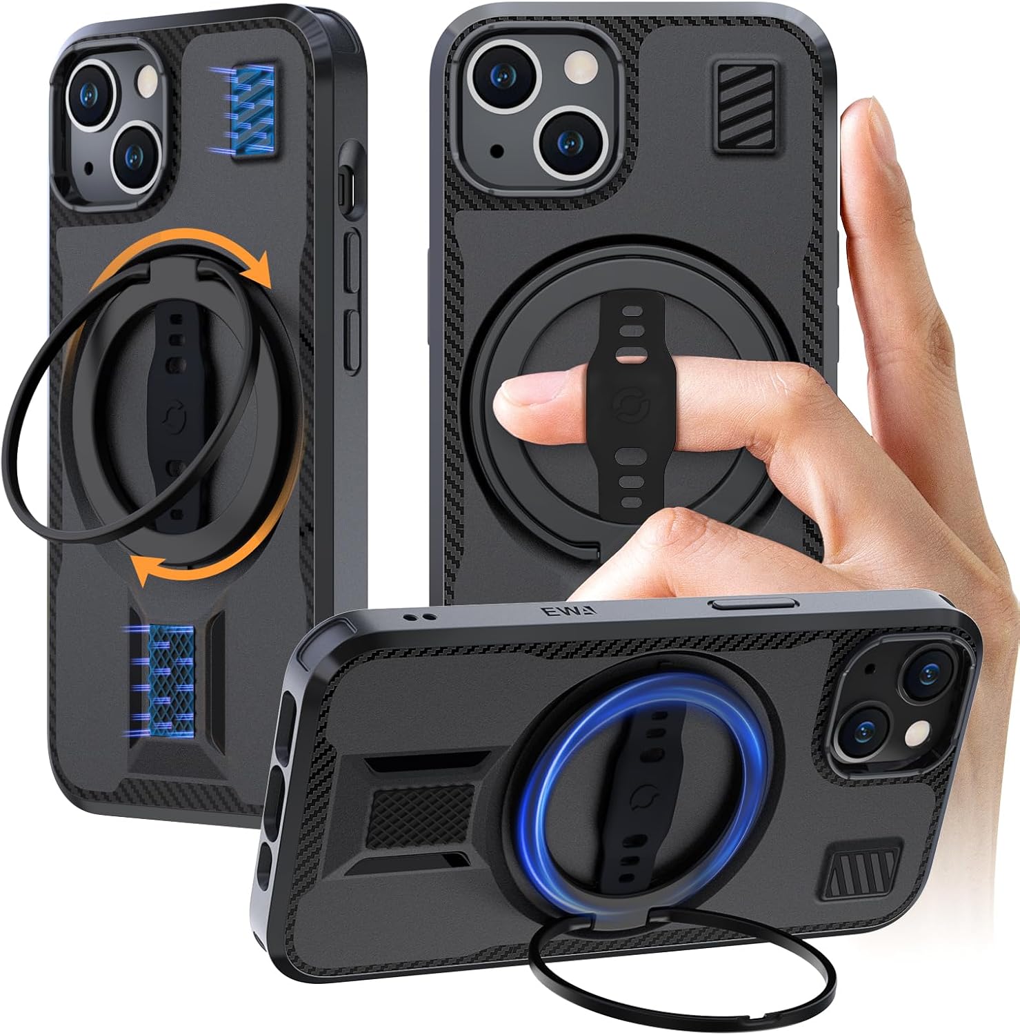 EWA for iPhone 13 Phone Case [Compatible with Magsafe] with Ring Stand ...