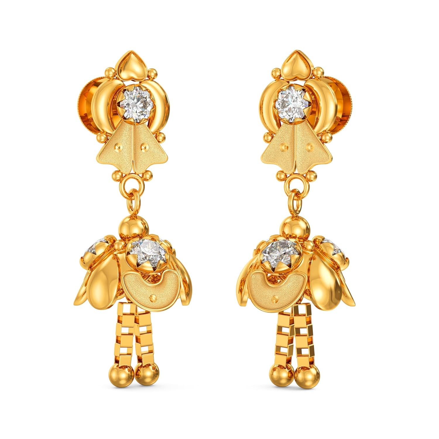 Buy Joyalukkas 22K 916 Purity Fusion Flourish Gold Jhumka for Women at Amazon.in