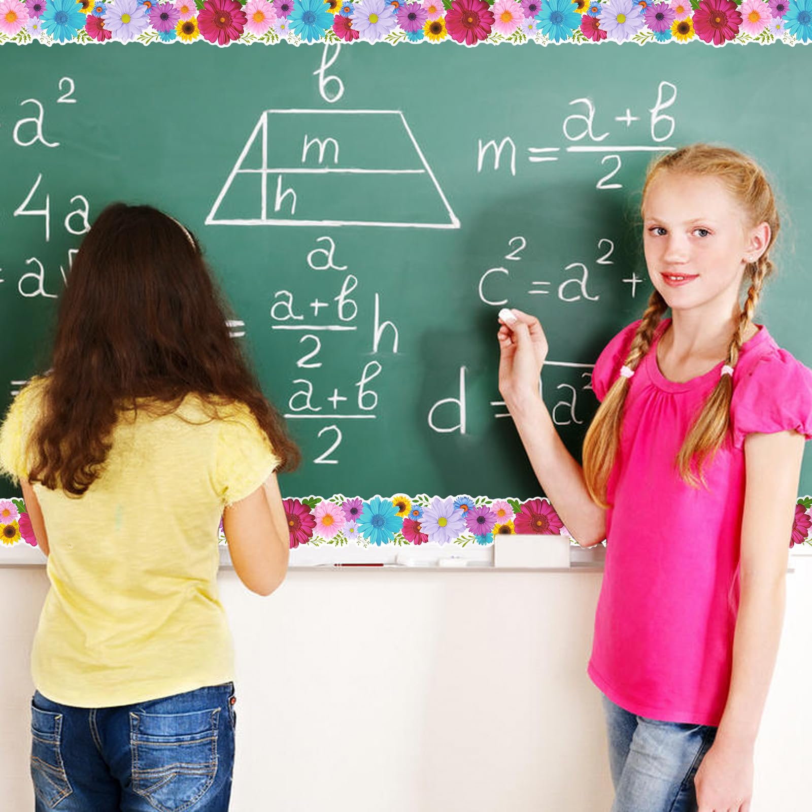 Snapklik.com : 66ft Bulletin Board Borders Daisy Flower Die-Cut Border ...