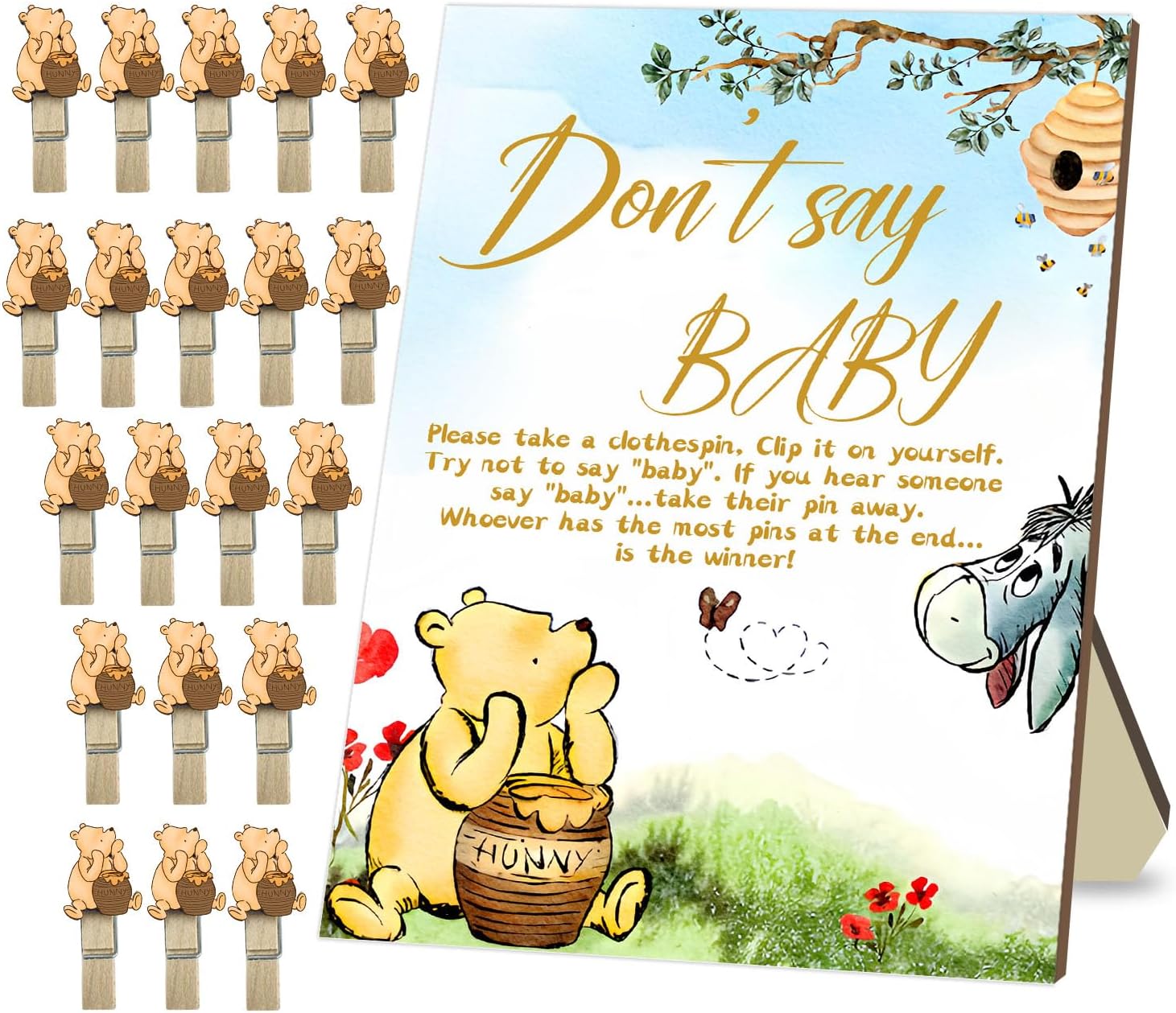 Amazon.com: Winnie the Pooh Baby Shower Game Set, Include 1 Winnie Don ...
