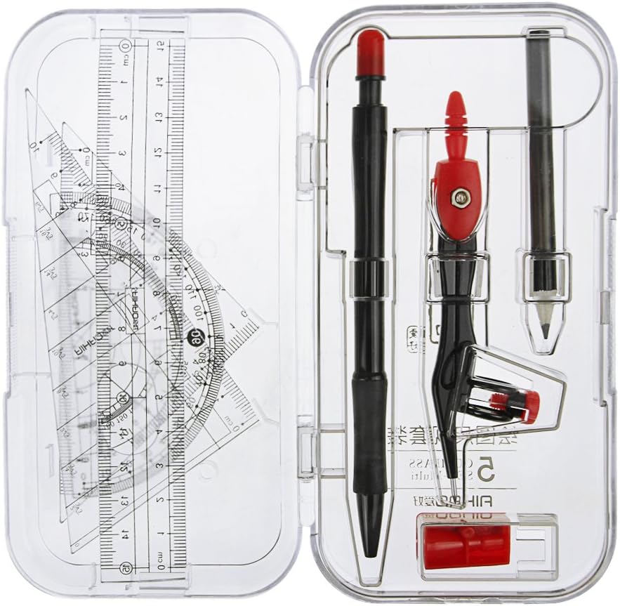 Amazon.com : 8 Pcs Professional Compass and Protractor Set Rulers ...