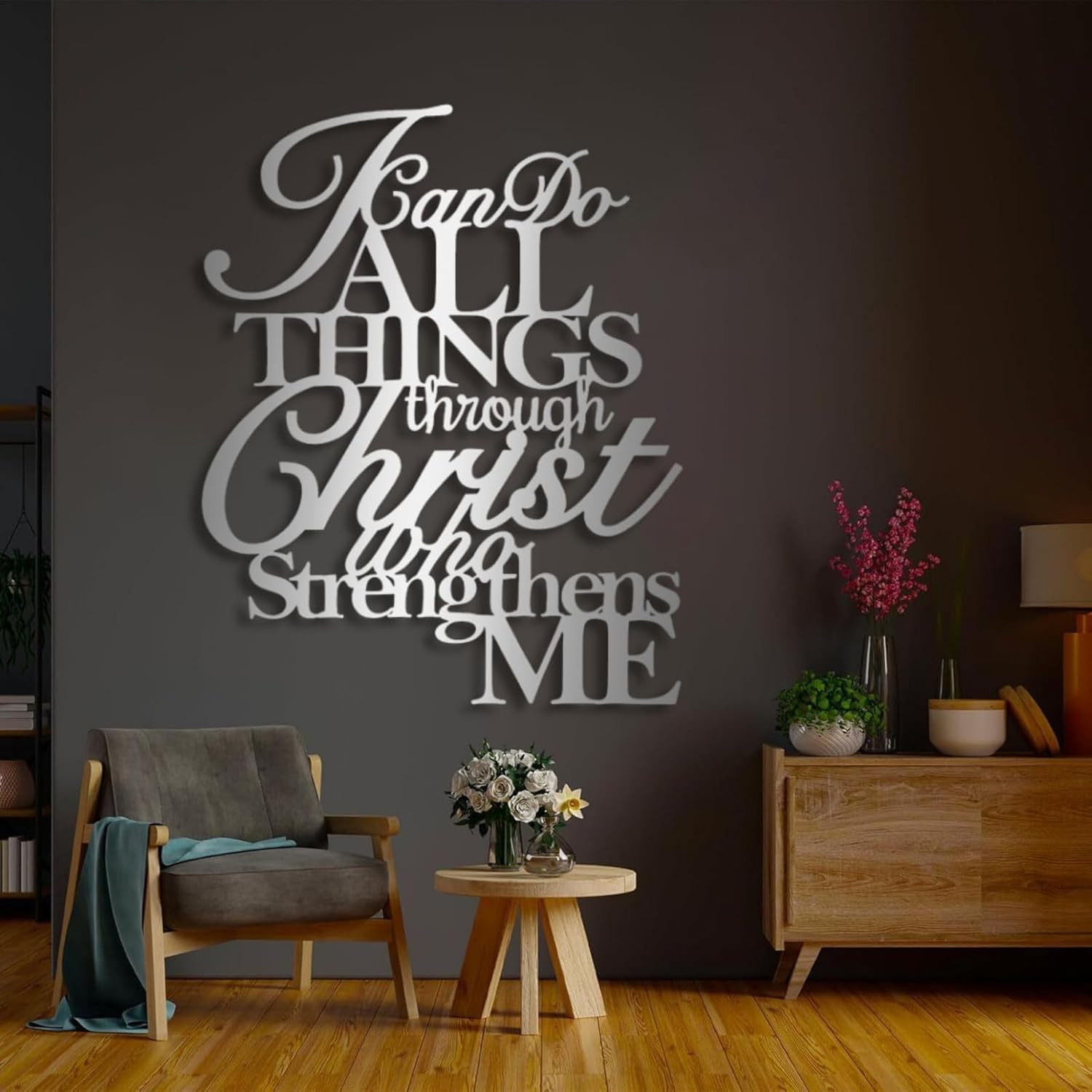 Amazon.com: Cadeali Bible Verses Wall Decor, Philippians 4:13 Wall Room ...