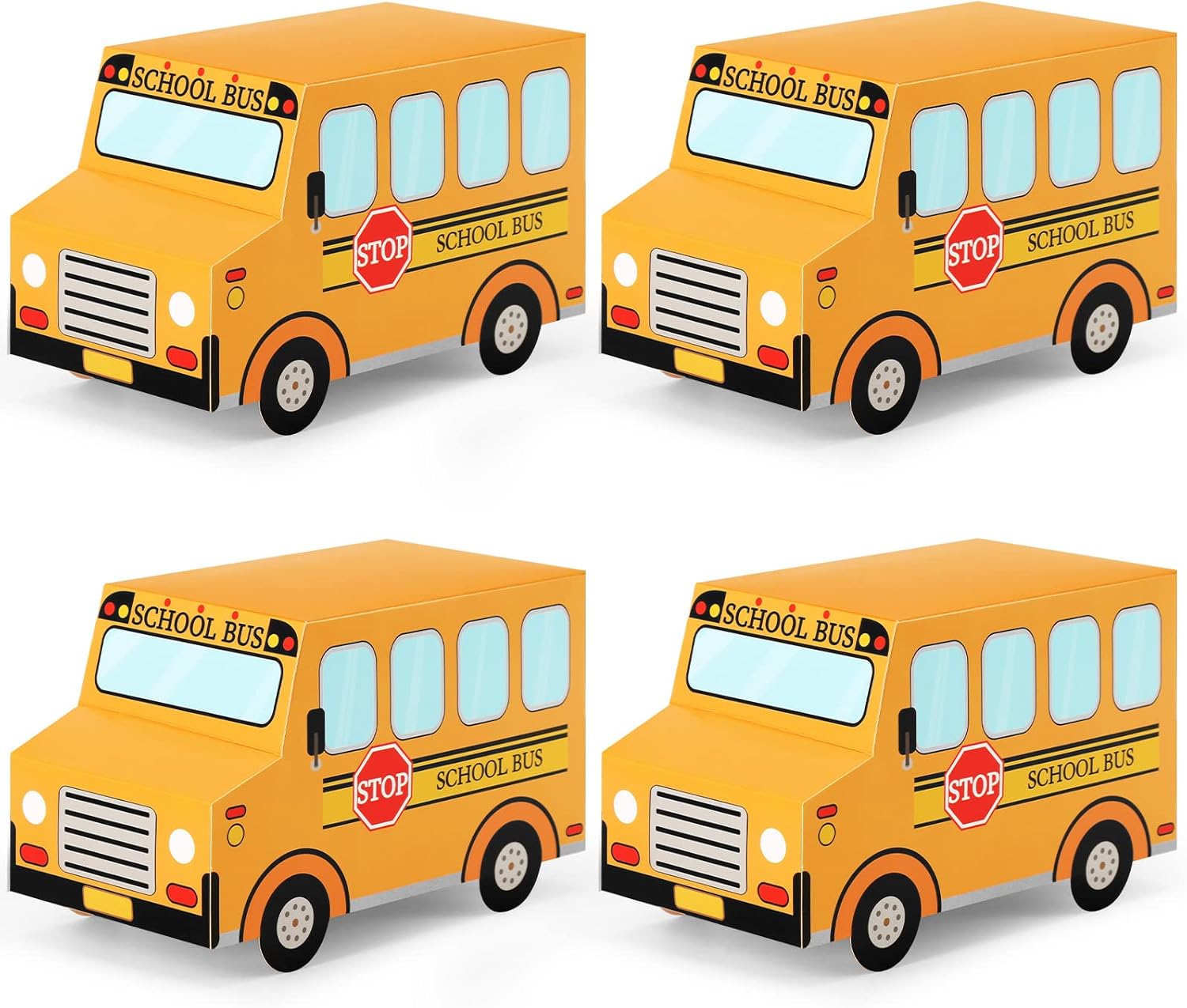 Amazon.com: Sinasasspel Back to School Party Treat Boxes School Bus ...