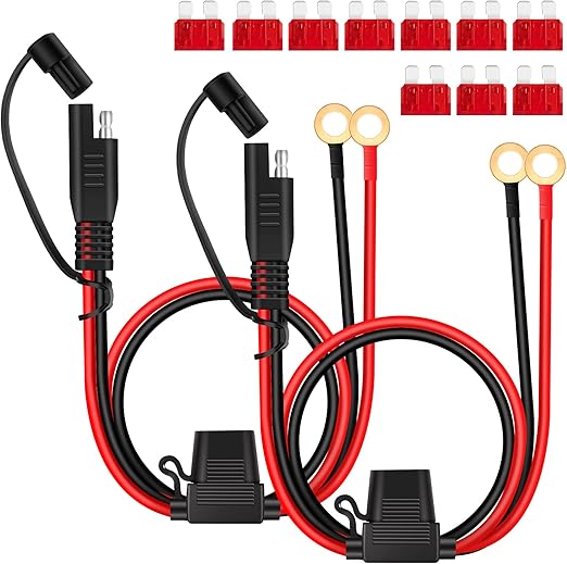 JatilEr Lot de 2 Câbles de Raccordement SAE 2 m, 16 AWG, Cosse ...