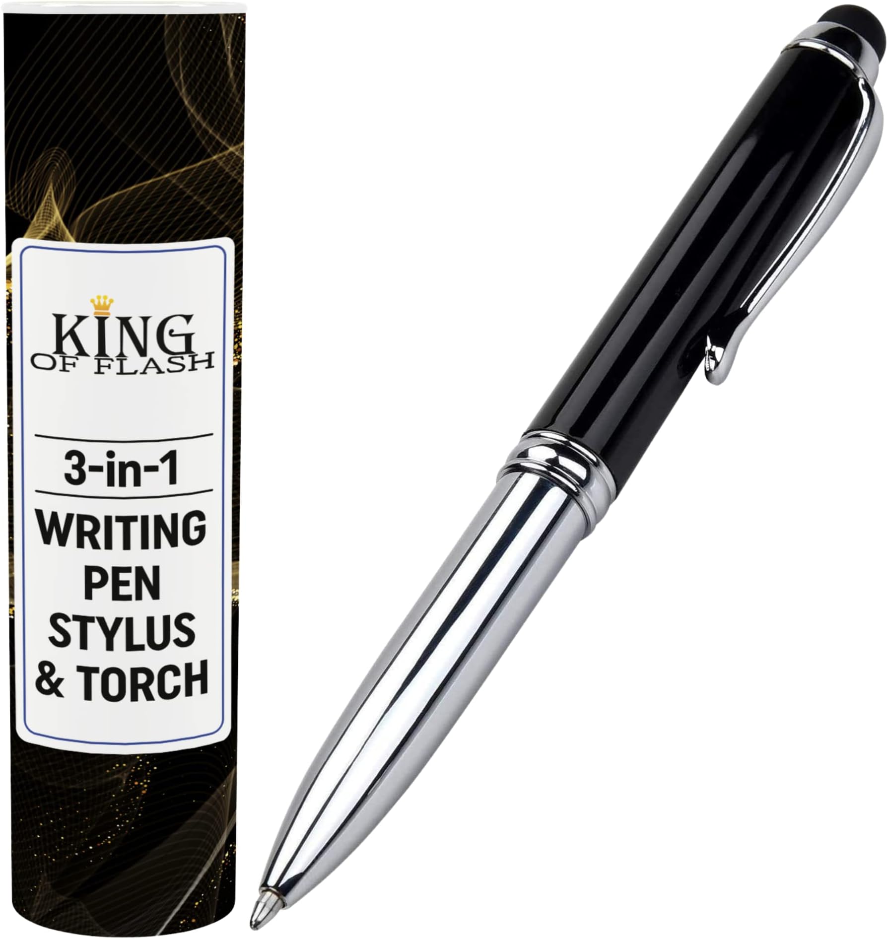 KING OF FLASH 3-in-1 Stylus Pen With Light, Capacitive Aluminium Pen ...