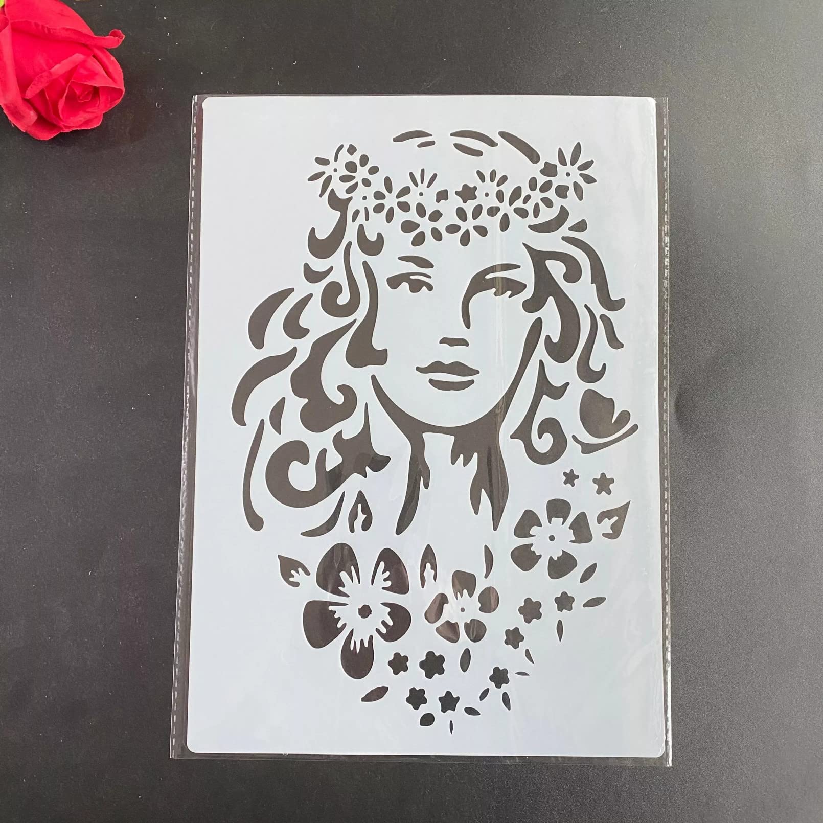 Girl Face Stencil