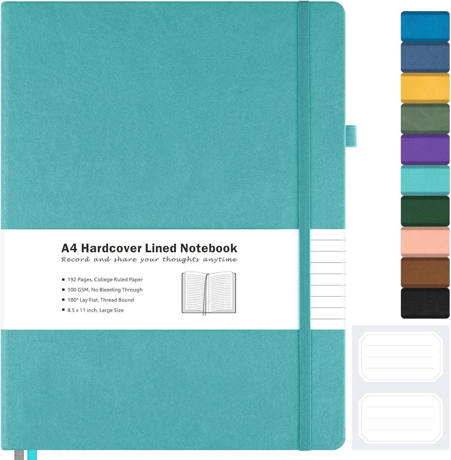 Amazon.com : College Ruled Notebook, A4 Hardcover Leather Notebook for ...