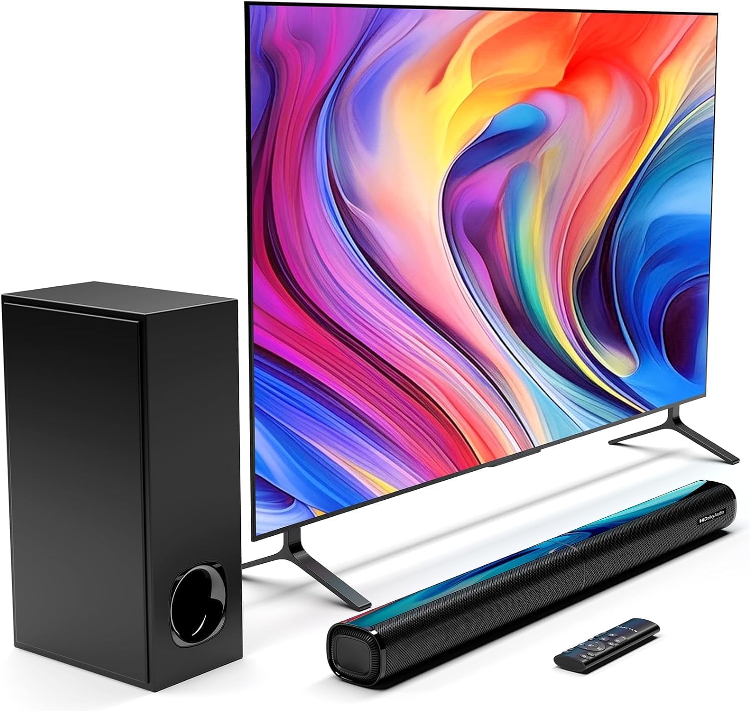Amazon.com: Nylavee Sound Bar with Subwoofer, 2.1ch Soundbar with Dolby ...