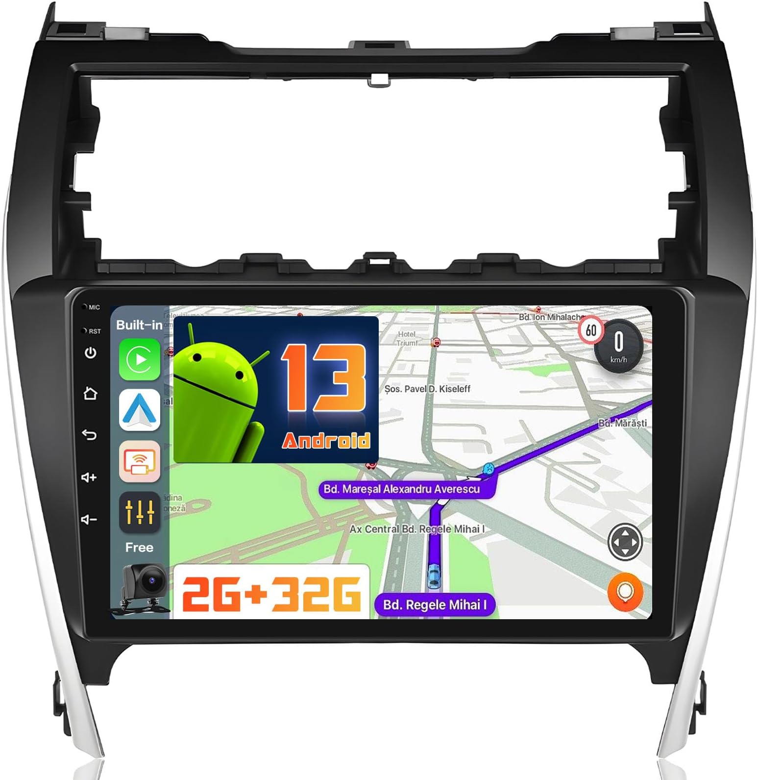 Amazon.com: 2+32G for Toyota Camry 2012 2013 2014 Wireless CarPlay ...